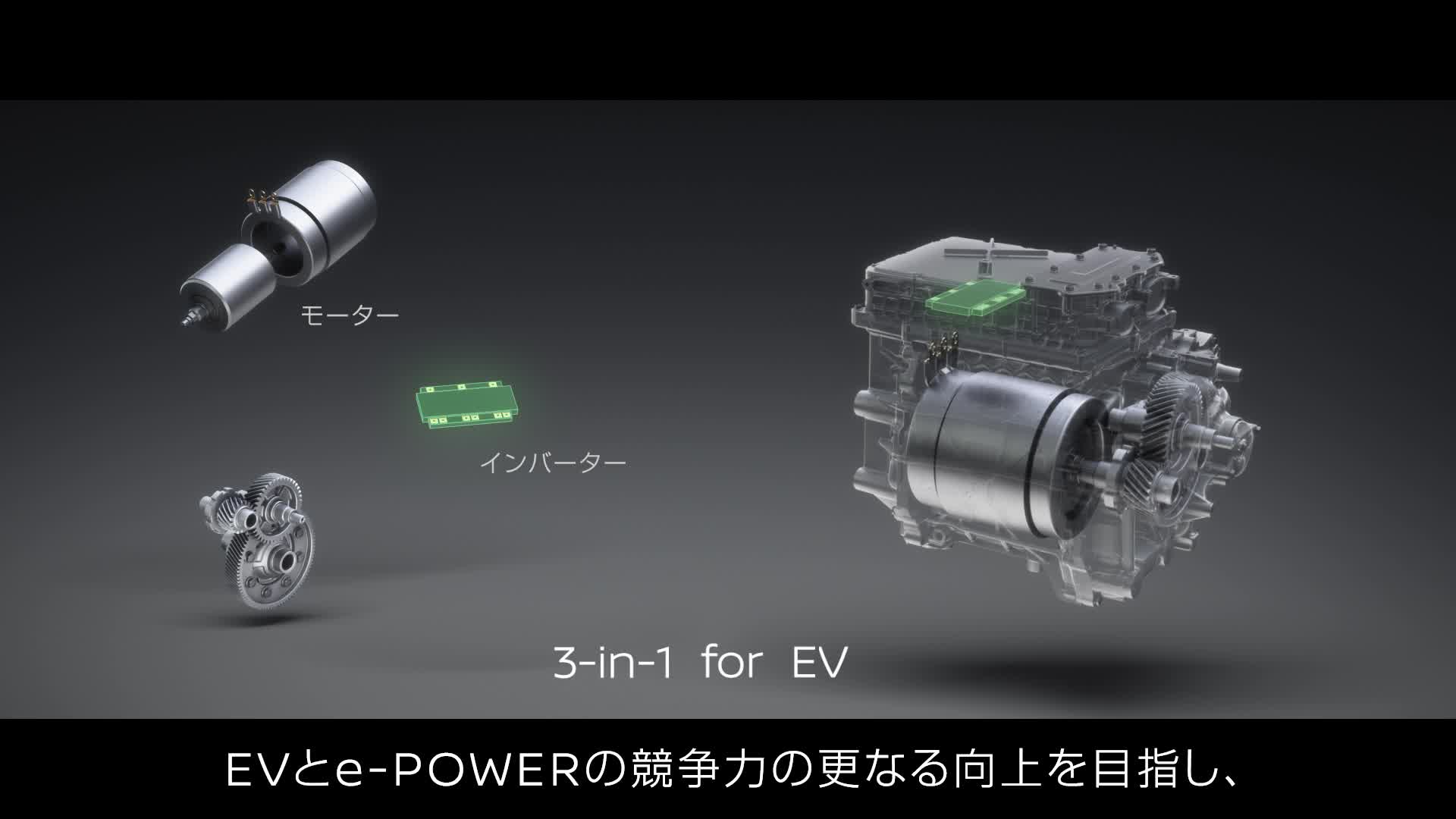 B-Roll：新開発電動パワートレイン「X-in-1」の試作ユニット